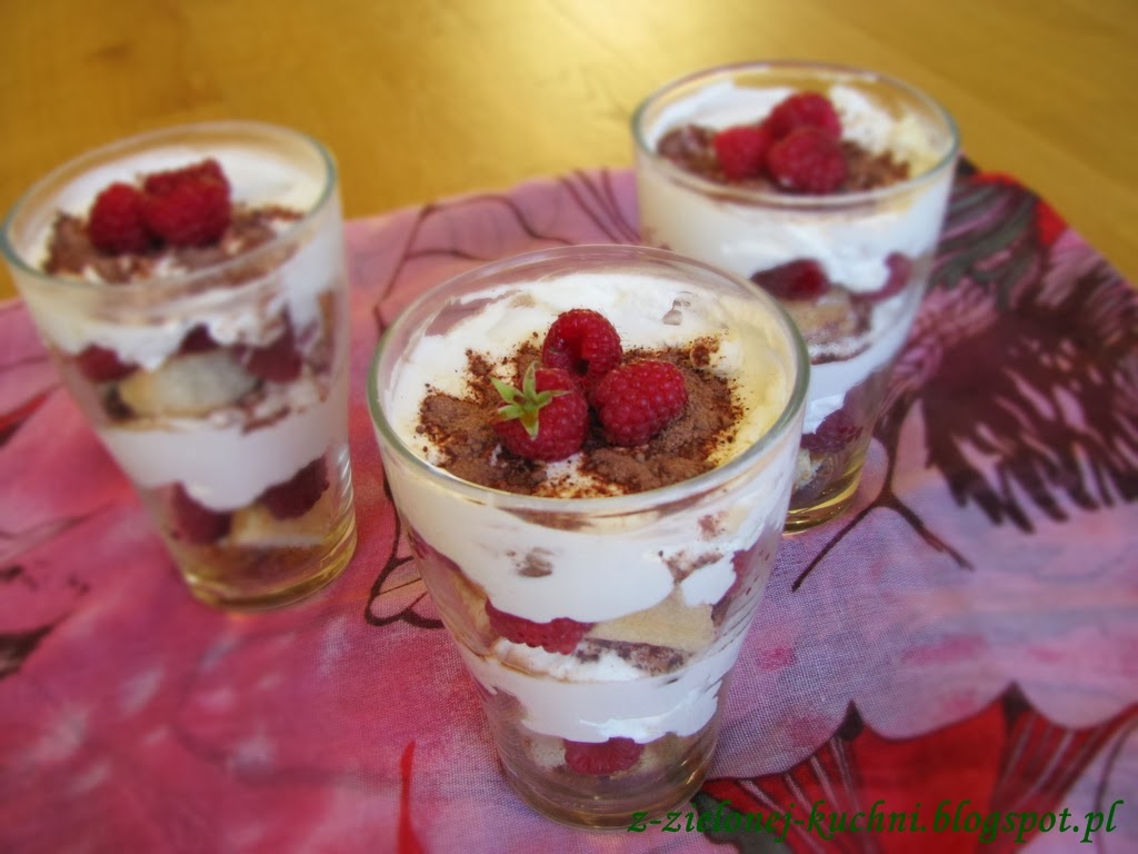 Z zielonej kuchni: Mini tiramisu z malinami